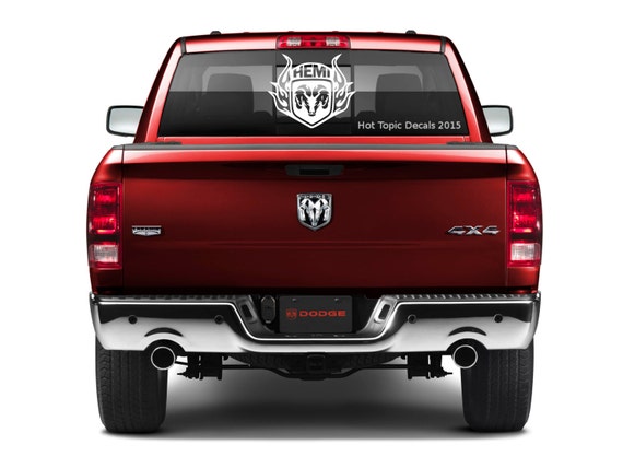 DODGE RAM LOGO With Hemi Flames Vinyl Decal by HotTopicDecals