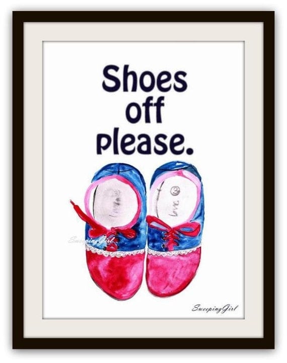 Items similar to Shoes off please, printable, sign, entryway, wall art ...
