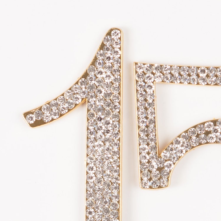 Gold 15 Cake Topper 15th Birthday Anniversary by EllaCelebration