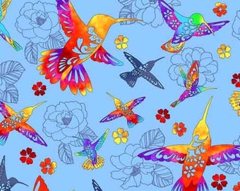 Hummingbird fabric | Etsy