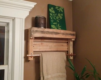 Items similar to His & Hers Towel Hooks - Gold Trimmed Rustic Towel ...