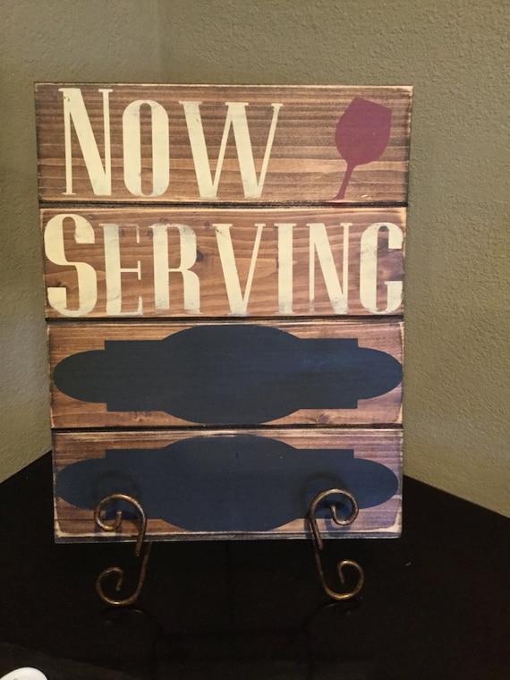 Items similar to Now serving sign, wood pallet sign, bar sign, bar ...