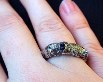 Raw sapphire ring | Etsy