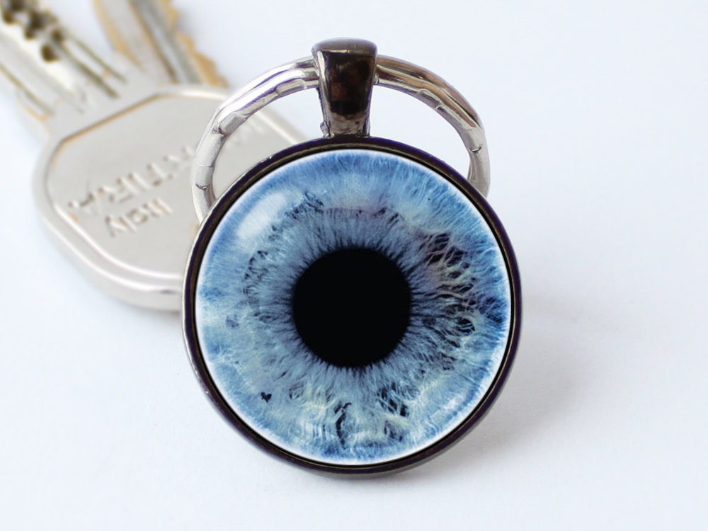 Blue eye keychain Eye key ring Human eye key chain Eye pendant