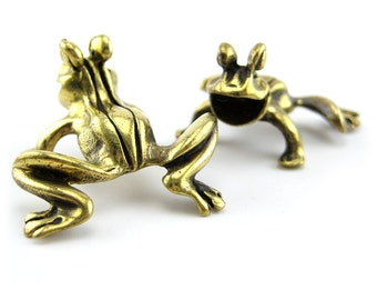 Brass frog figurine | Etsy