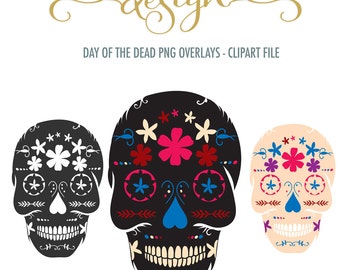 Sugar skull clipart | Etsy
