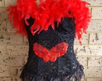 Feather corset | Etsy