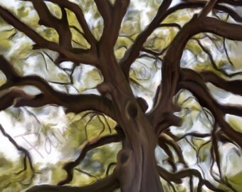 Oak tree painting | Etsy