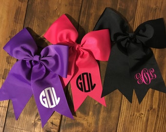 Monogram cheer bow | Etsy