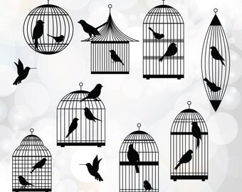 Bird cage clipart | Etsy