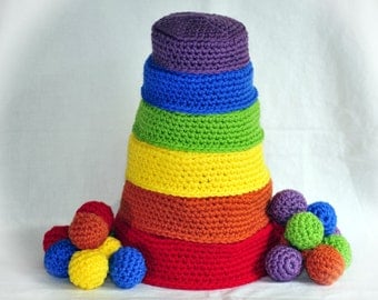 Crochet stacking toy | Etsy