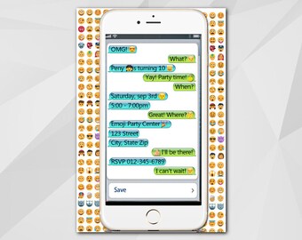 Emoji invitation | Etsy