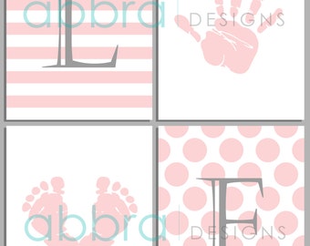 Handprint canvas art | Etsy