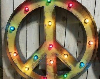 Lighted peace sign | Etsy