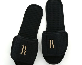 Unique monogram slippers related items | Etsy