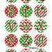 Holiday Alphabet Bottle Cap Images Digital Collage 1 Inch A-Z