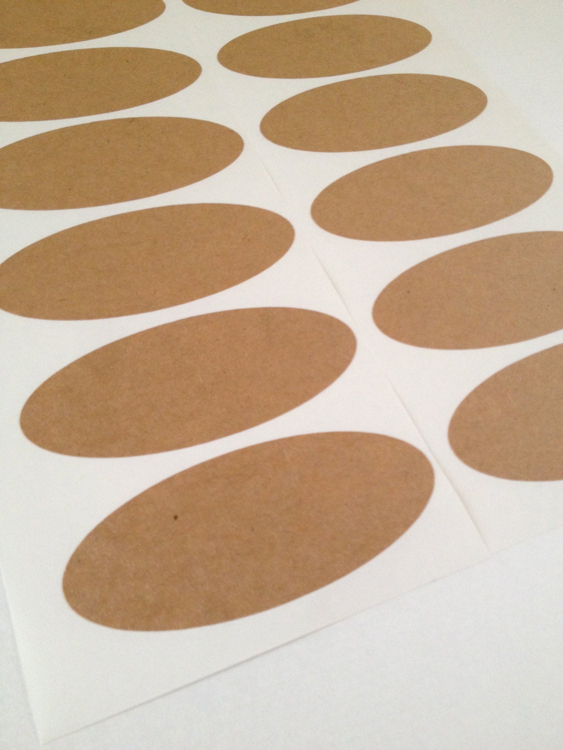 Large OVAL kraft brown labels sticker sheet