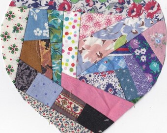 Crazy quilt hearts | Etsy