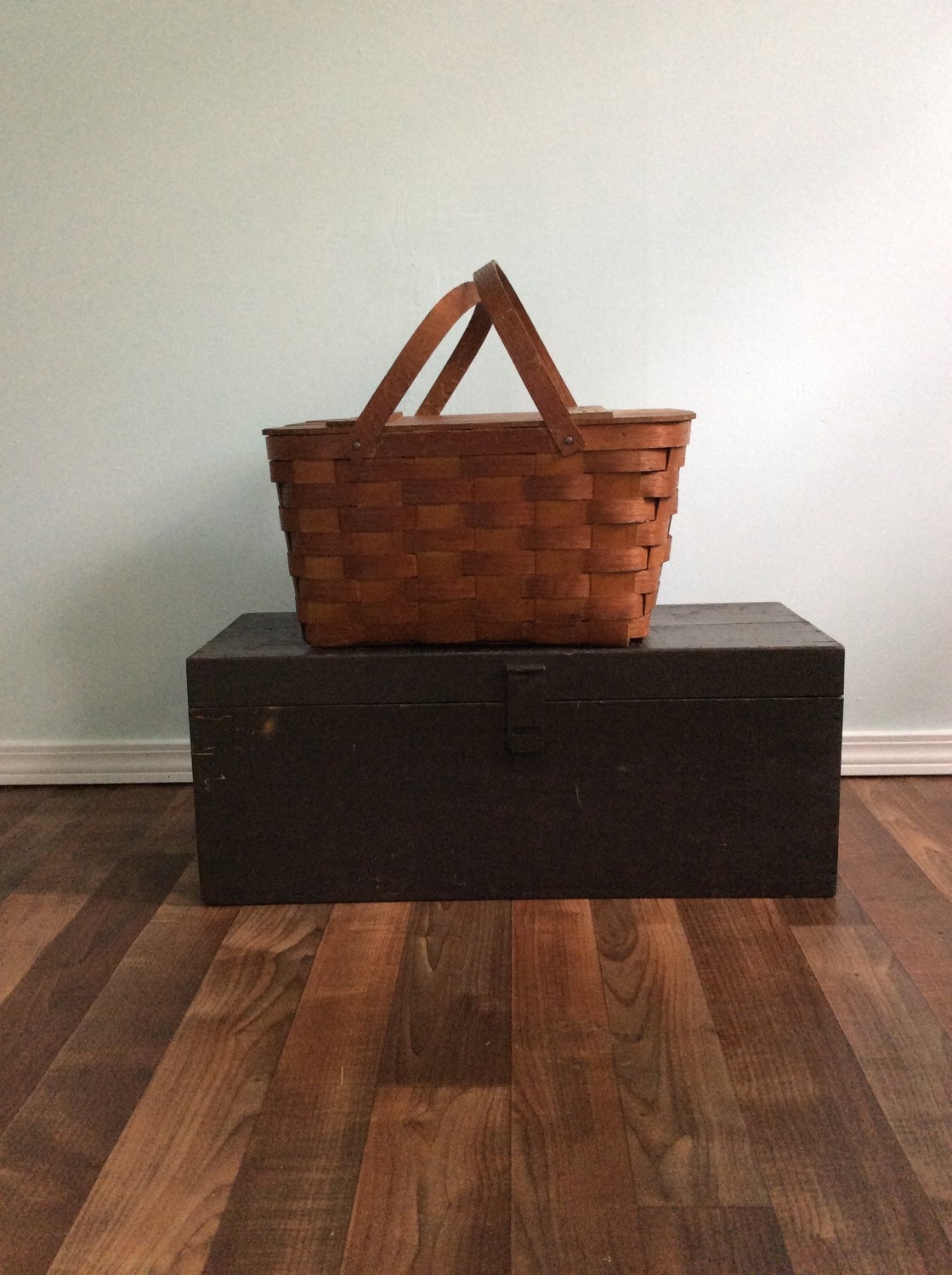 Antique Wooden Rustic Toolbox, Case Storage Box, Carpenters Box, Supply ...