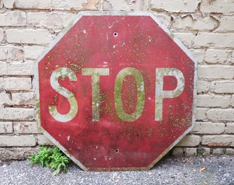 Rusty stop sign | Etsy