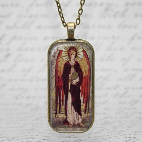 Items similar to Archangel Uriel God Is My Light Religious Glass Tile ...