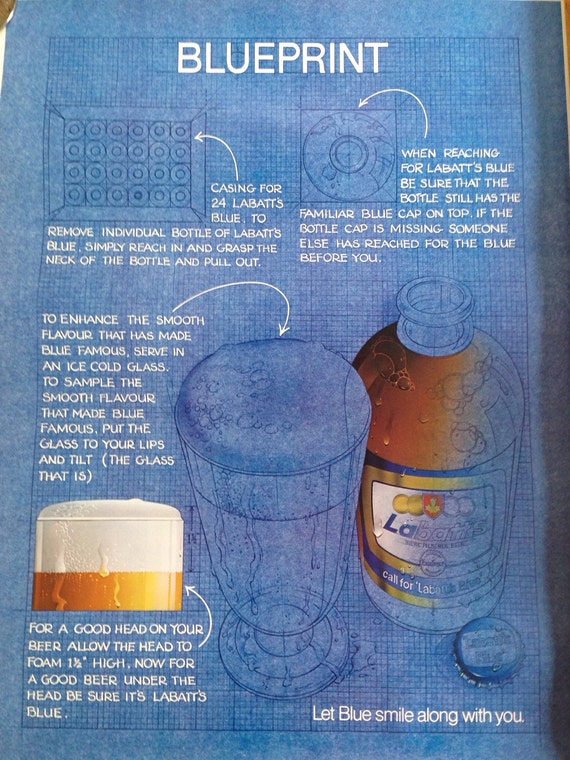 Labatt's Blue Vintage Poster 25 x 19 Blue