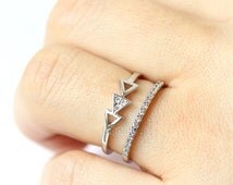 Unique double arrow ring related items | Etsy