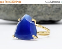 Unique blue triangle stone related items | Etsy