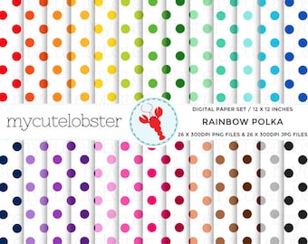 Rainbow Stripe Digital Paper Set stripes by mycutelobsterdesigns
