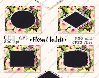 Banners flowers Clip art banner Floral Frames Digital