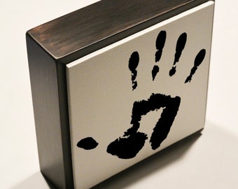 Handprint canvas art | Etsy