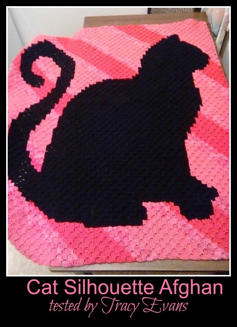 C2C Graph, Cat Silhouette Afghan, C2C Graph, & Written Word Chart
