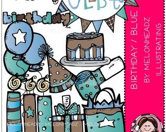 Happy Birthday clip art LINE ART by MelonheadzClipArt on Etsy