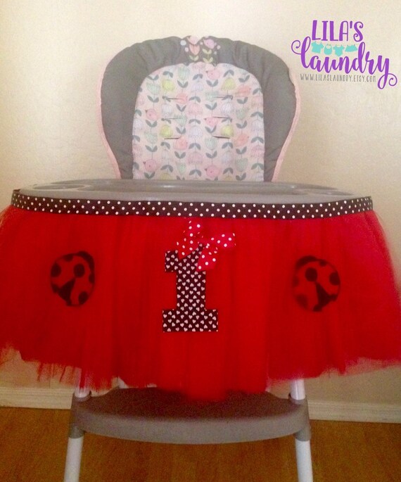 Ladybug Highchair Tutu DecorationCUSTOMIZABLE FREE by LilasLaundry