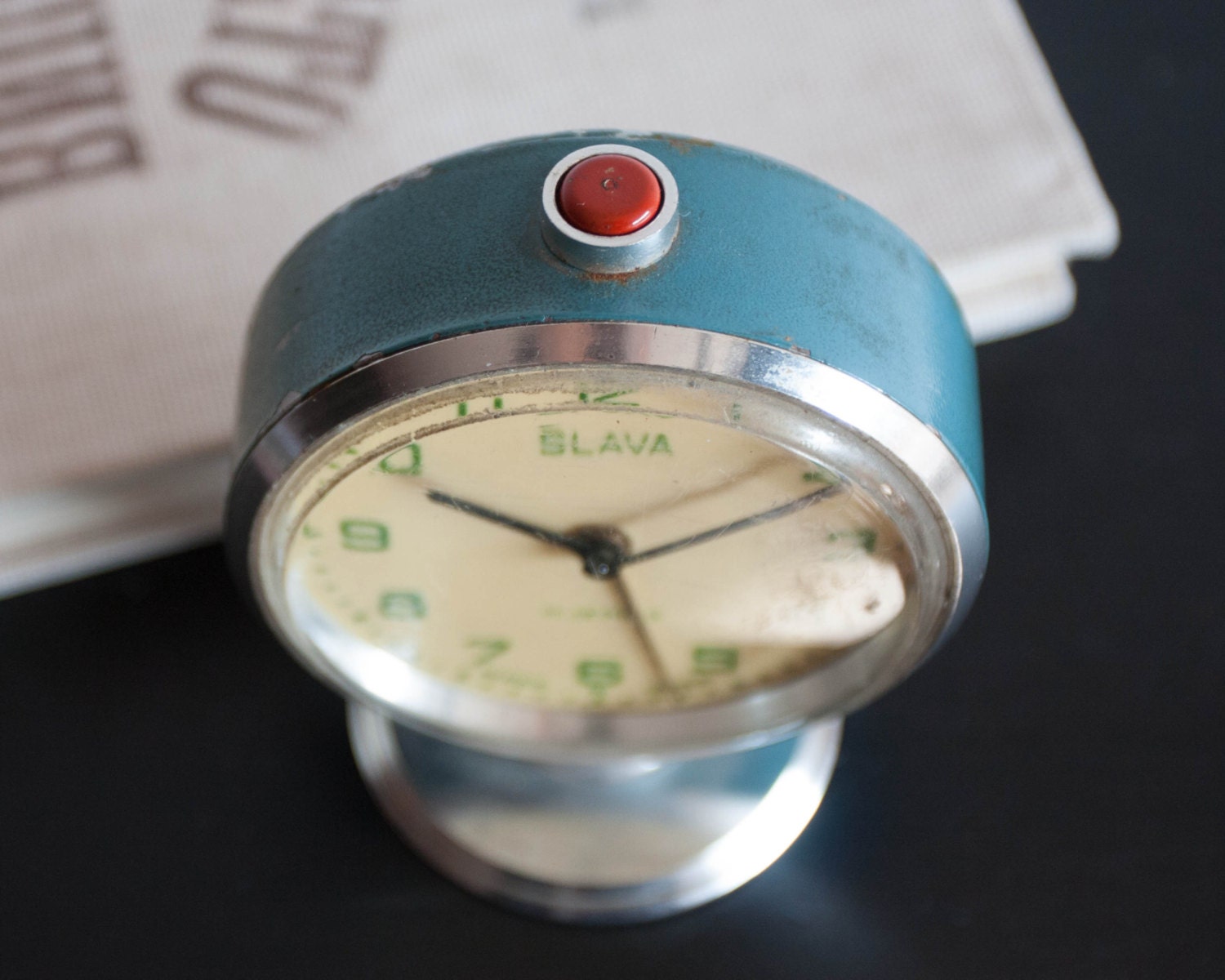 Soviet Alarm Clock, Vintage Light Blue Slava Desk Clock, Russian Clock ...