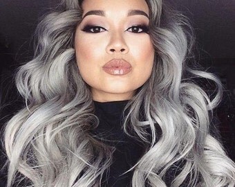 Grey hair extension | Etsy