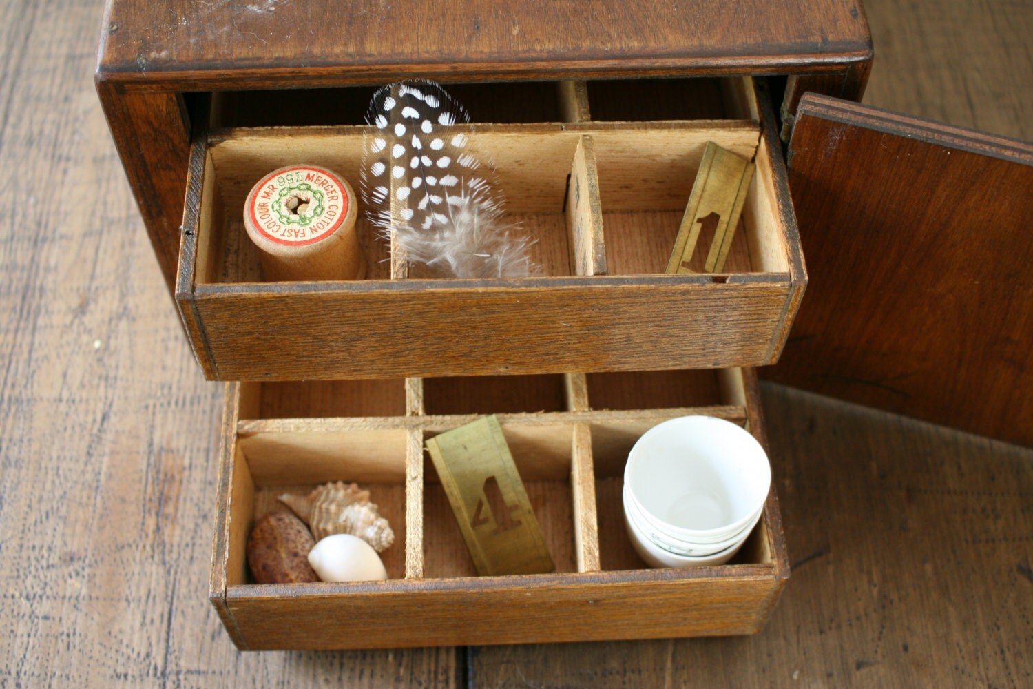 Portable Parts Drawers Storage Cabinet Box Wooden Rustic Industrial ...