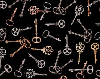 Skeleton key fabric | Etsy