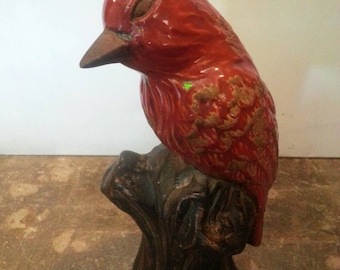 Ceramic red bird | Etsy