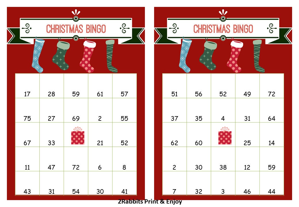 Christmas Bingo Cards For Large Groups 2021