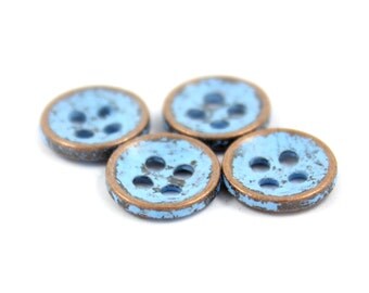 Metal Buttons Dull Silver Radial Lines Hole Buttons by Buttonova