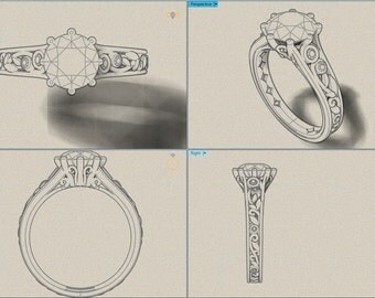 3d cad design ring | Etsy