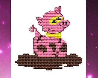 Pig cross stitch | Etsy