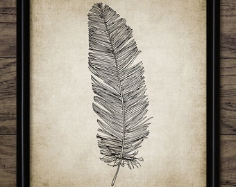 Bird feathers print | Etsy
