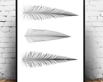Feather art print | Etsy