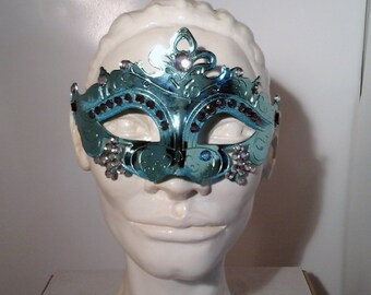 Blue masquerade mask | Etsy