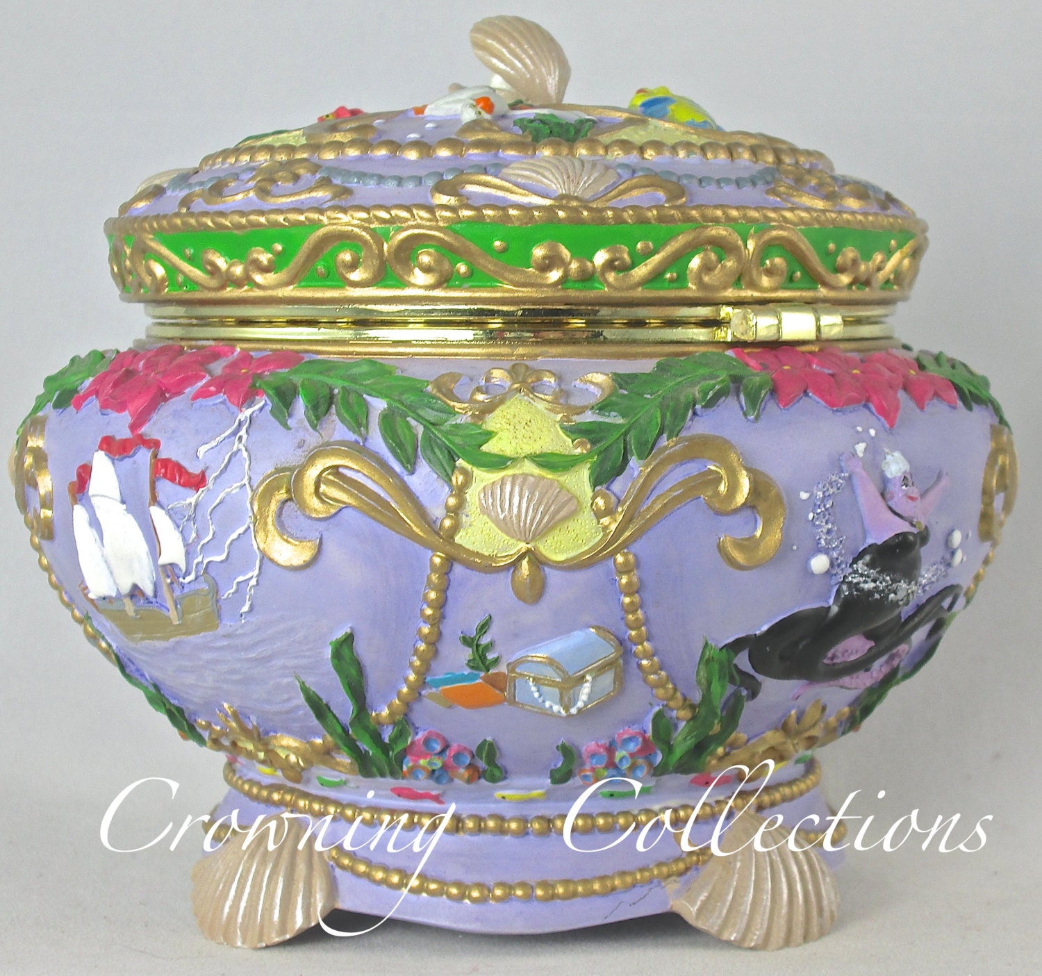 Disney The Little Mermaid Ariel Round Music Box Circular