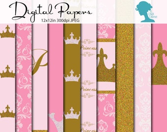 Princess Digital Paper Princess Clipart Fairytale Girls