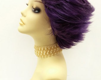 Short purple wig | Etsy