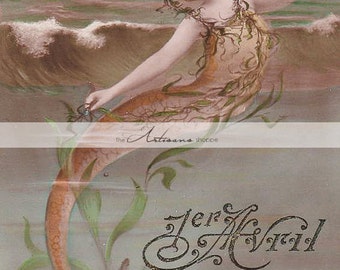 Mermaid postcard | Etsy